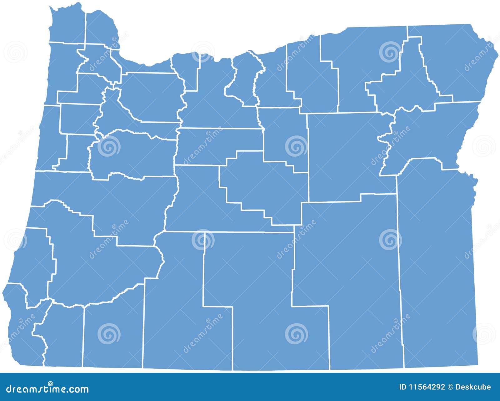 Mapa Do Estado De Oregon Por Condados Ilustração Stock - Ilustração de ...