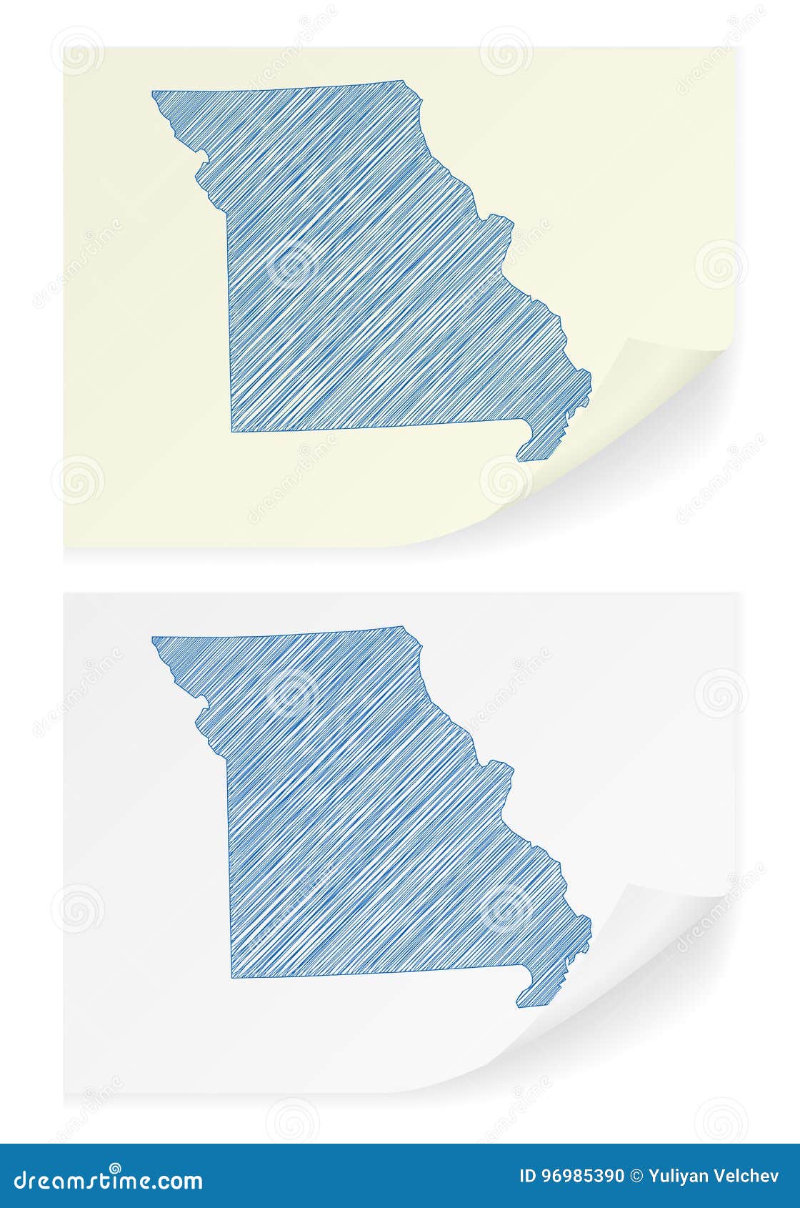 Mapa Do Garrancho De Missouri Ilustração do Vetor - Ilustração de ...