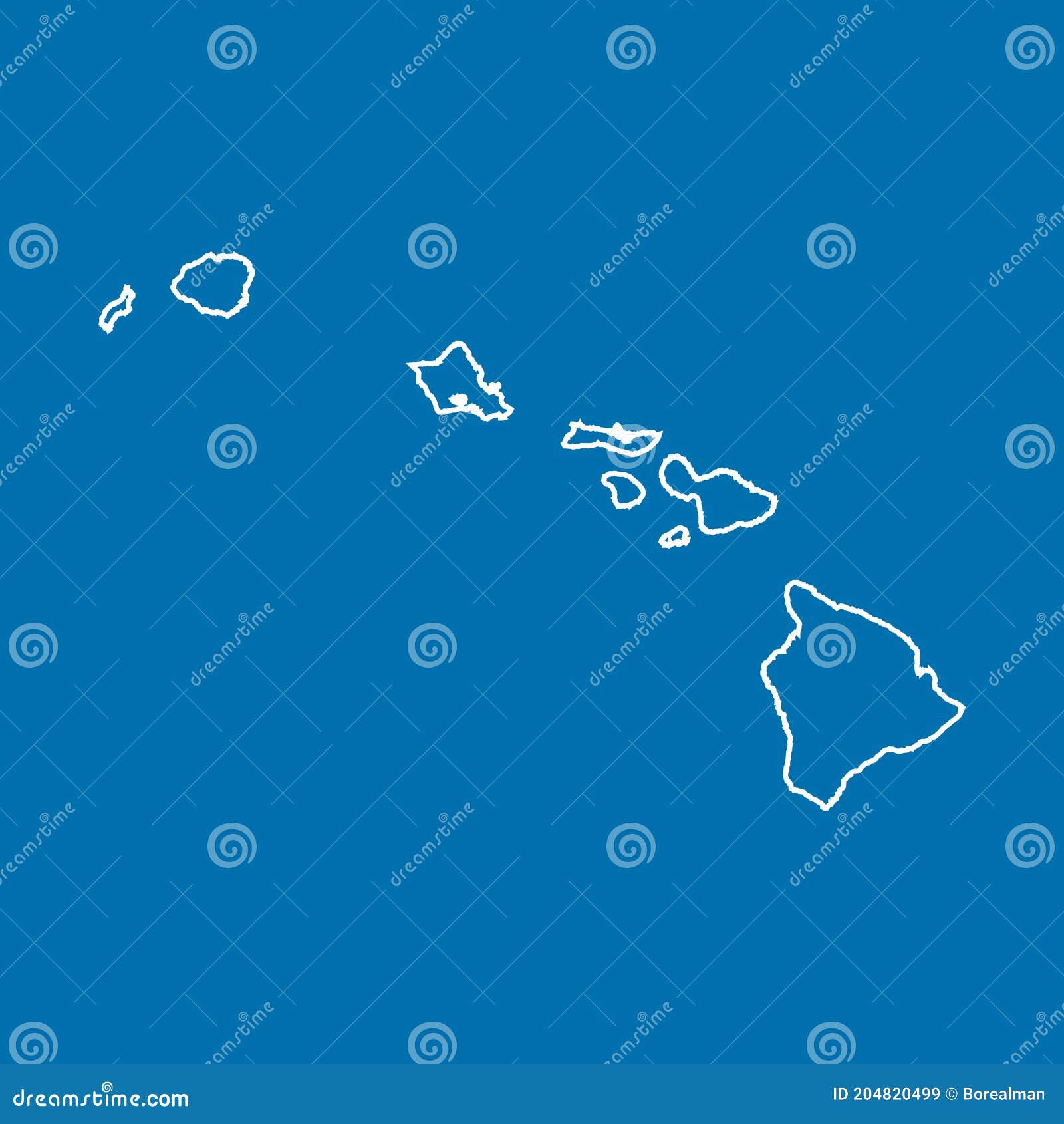 Mapa do hawaii ilustração do vetor. Ilustração de fundo - 204820499