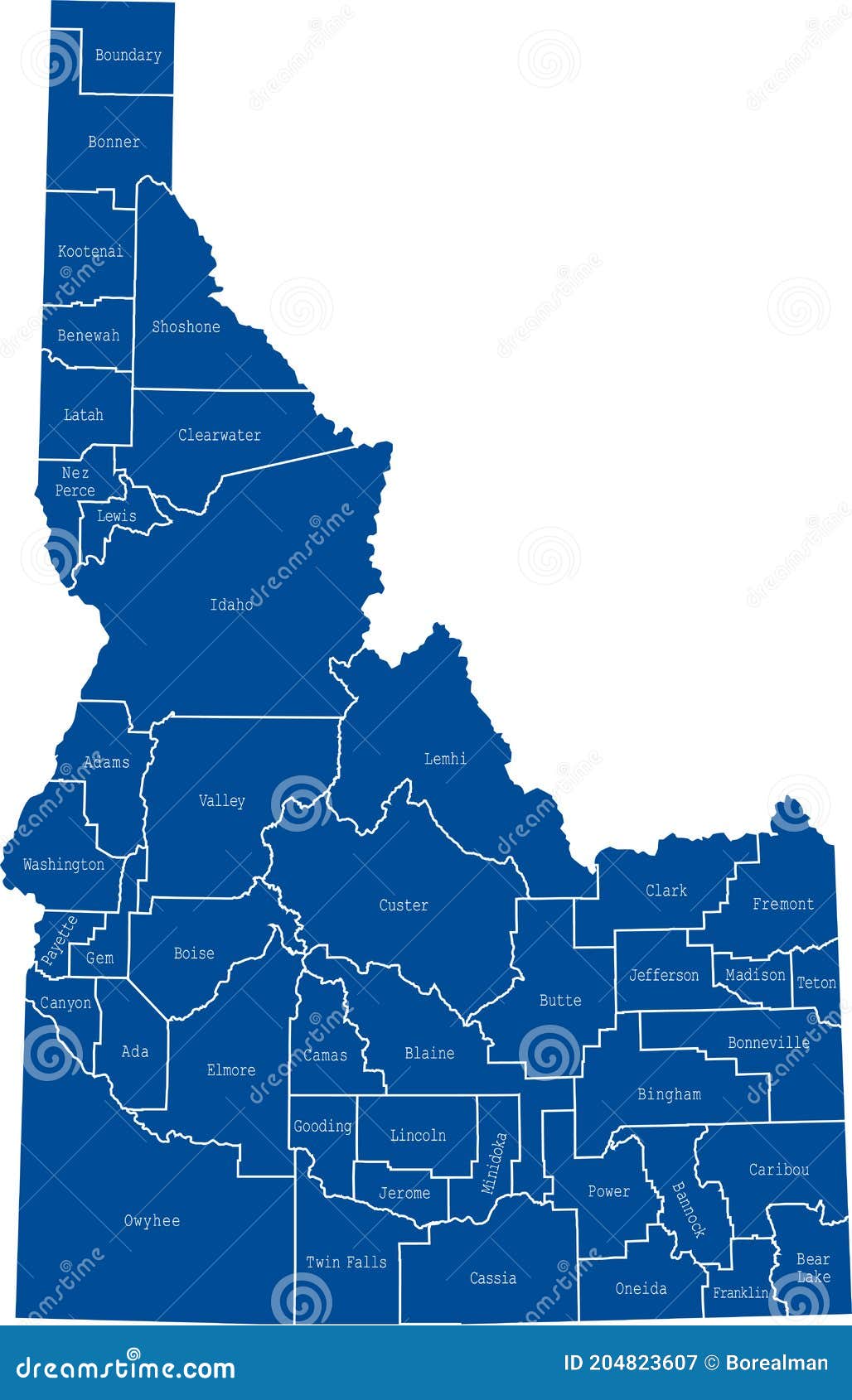 Mapa do idaho ilustração do vetor. Ilustração de mapa - 204823607