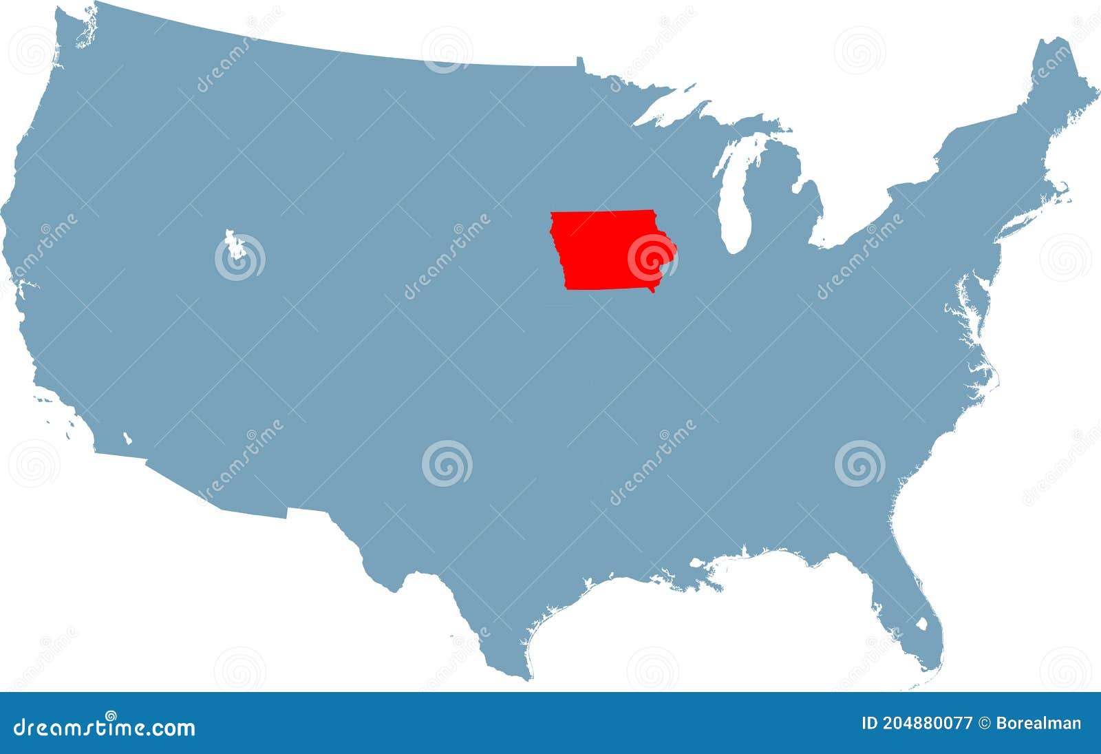 Mapa do iowa ilustração do vetor. Ilustração de turismo - 204880077