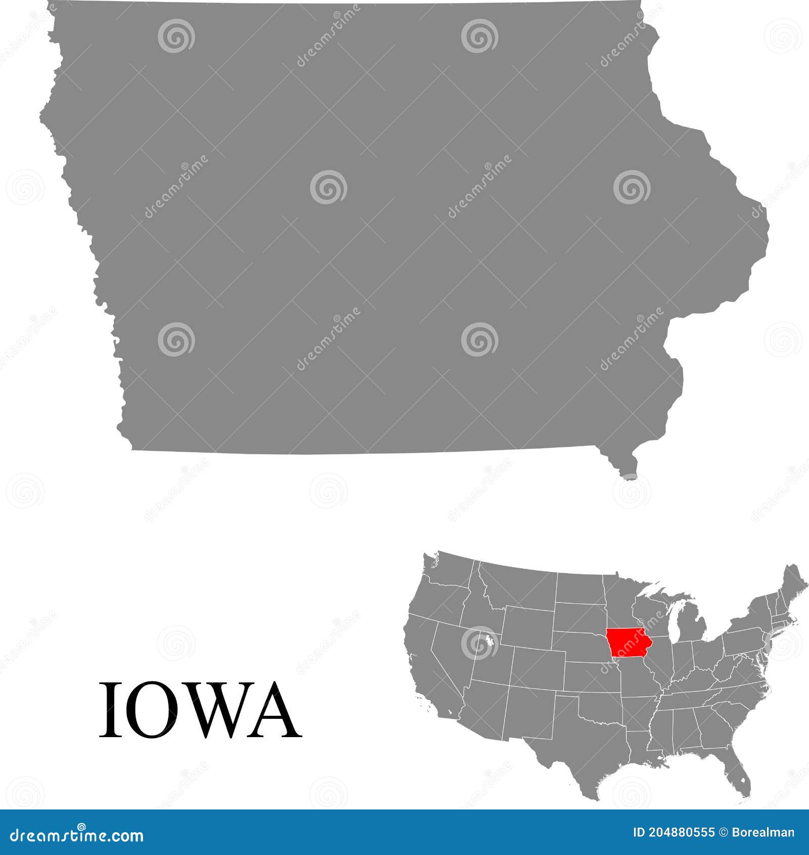 Mapa do iowa ilustração do vetor. Ilustração de norte - 204880555