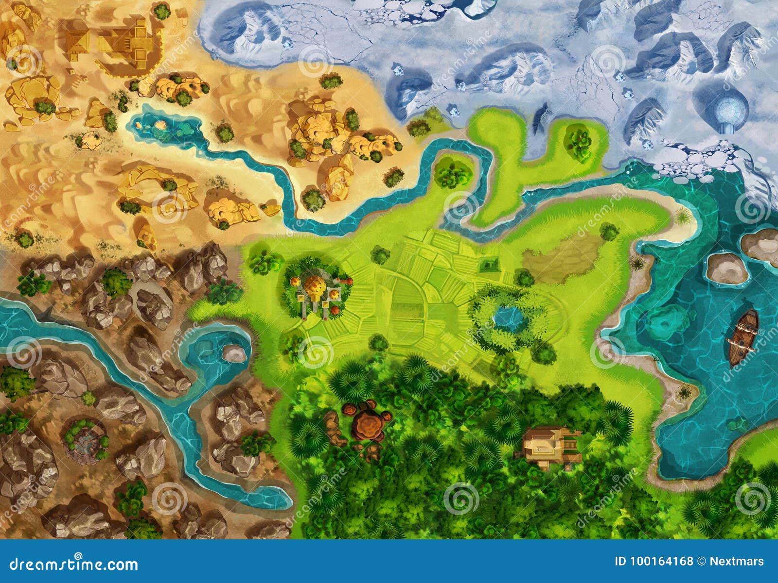 Mapa Do Jogo, Placa Do Jogo, Vista Superior Ilustração Stock ...