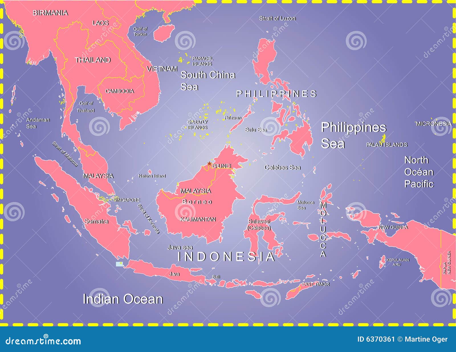 Mapa Do Mar De Filipinas, Indonésia. Ilustração do Vetor - Ilustração ...
