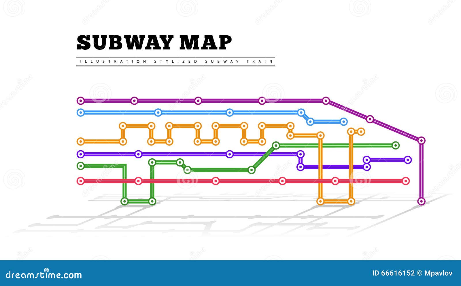 Mapa Do Metro Sob a Forma De Um Trem Ilustração do Vetor - Ilustração ...