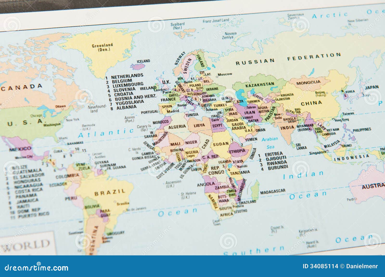 Mapa do mundo foto de stock. Imagem de curso, planeta - 34085114