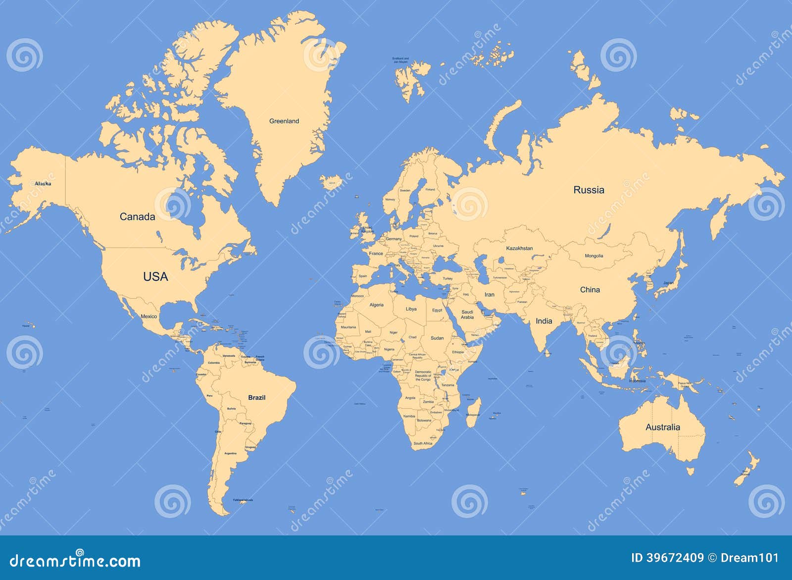 Mapa do mundo ilustração stock. Ilustração de mundo, estados - 39672409