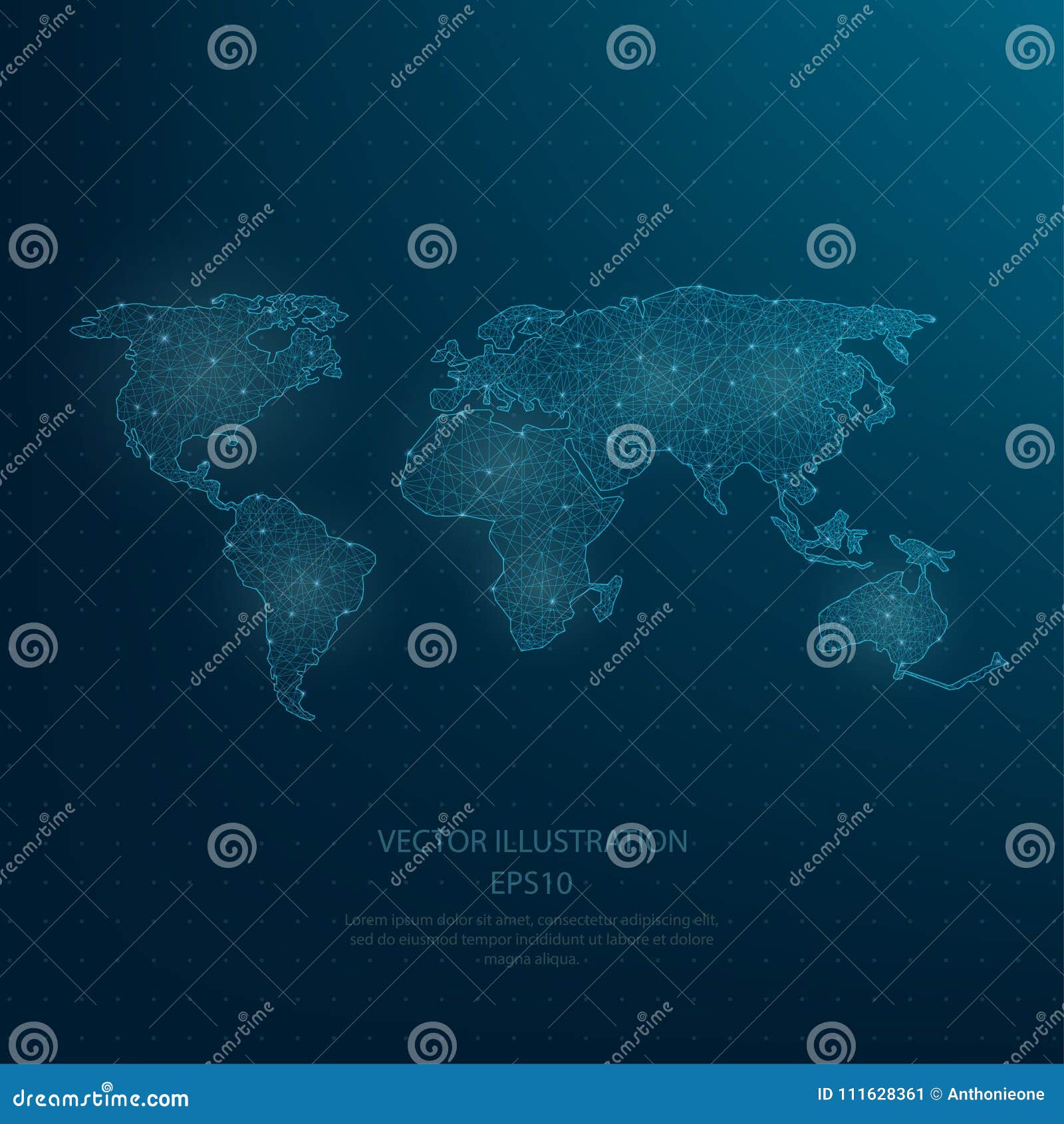 Mapa Do Mundo Azul Tirado Digital Ilustração do Vetor - Ilustração de ...