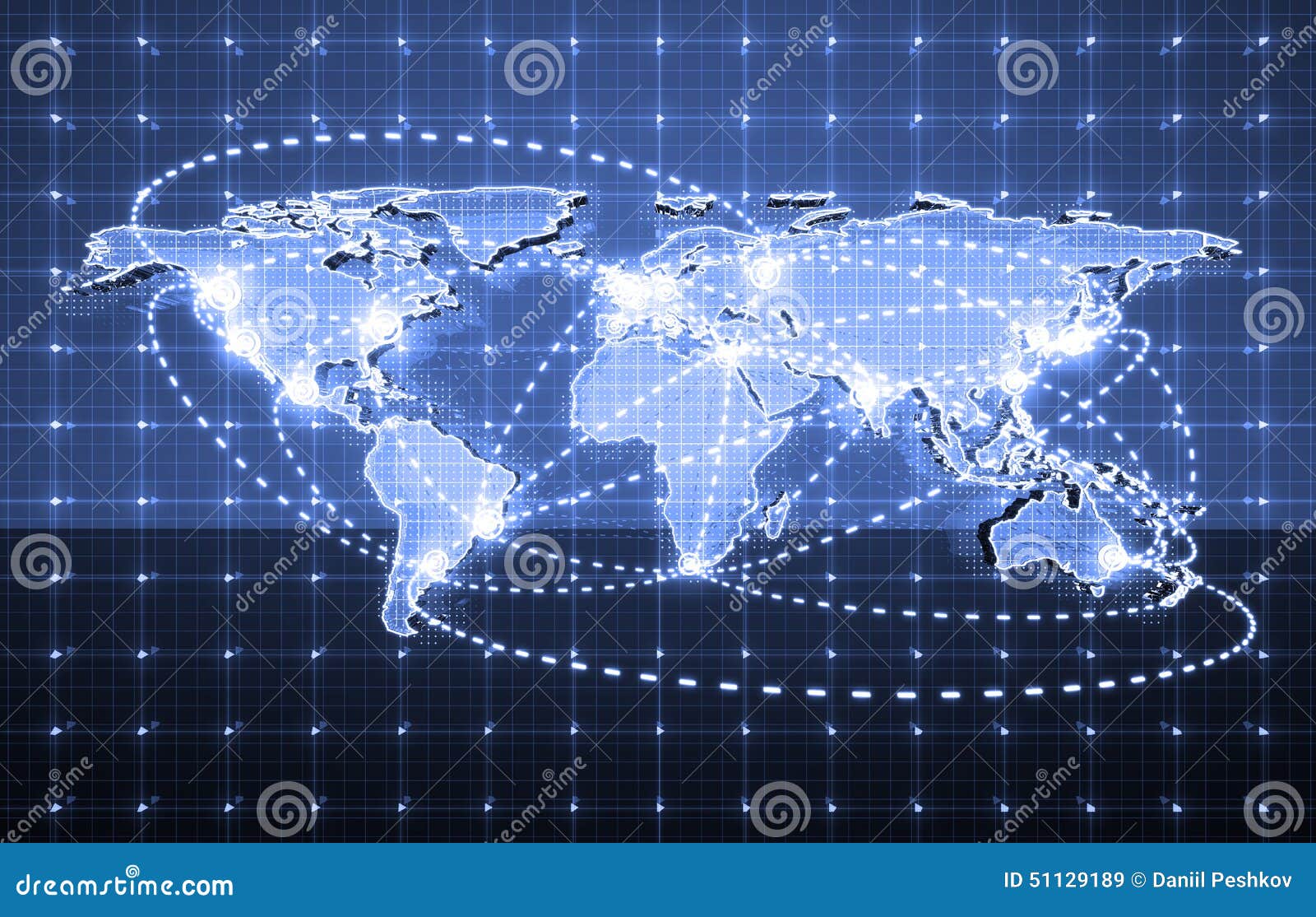 Mapa do mundo bonde ilustração stock. Ilustração de conceito - 51129189