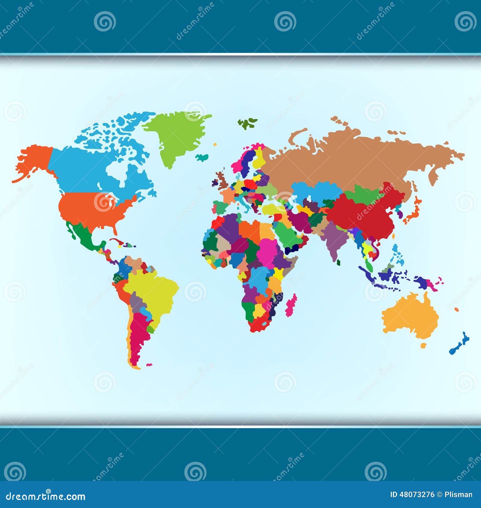 Mapa Do Mundo Colorido Simples Ilustração do Vetor - Ilustração de site ...