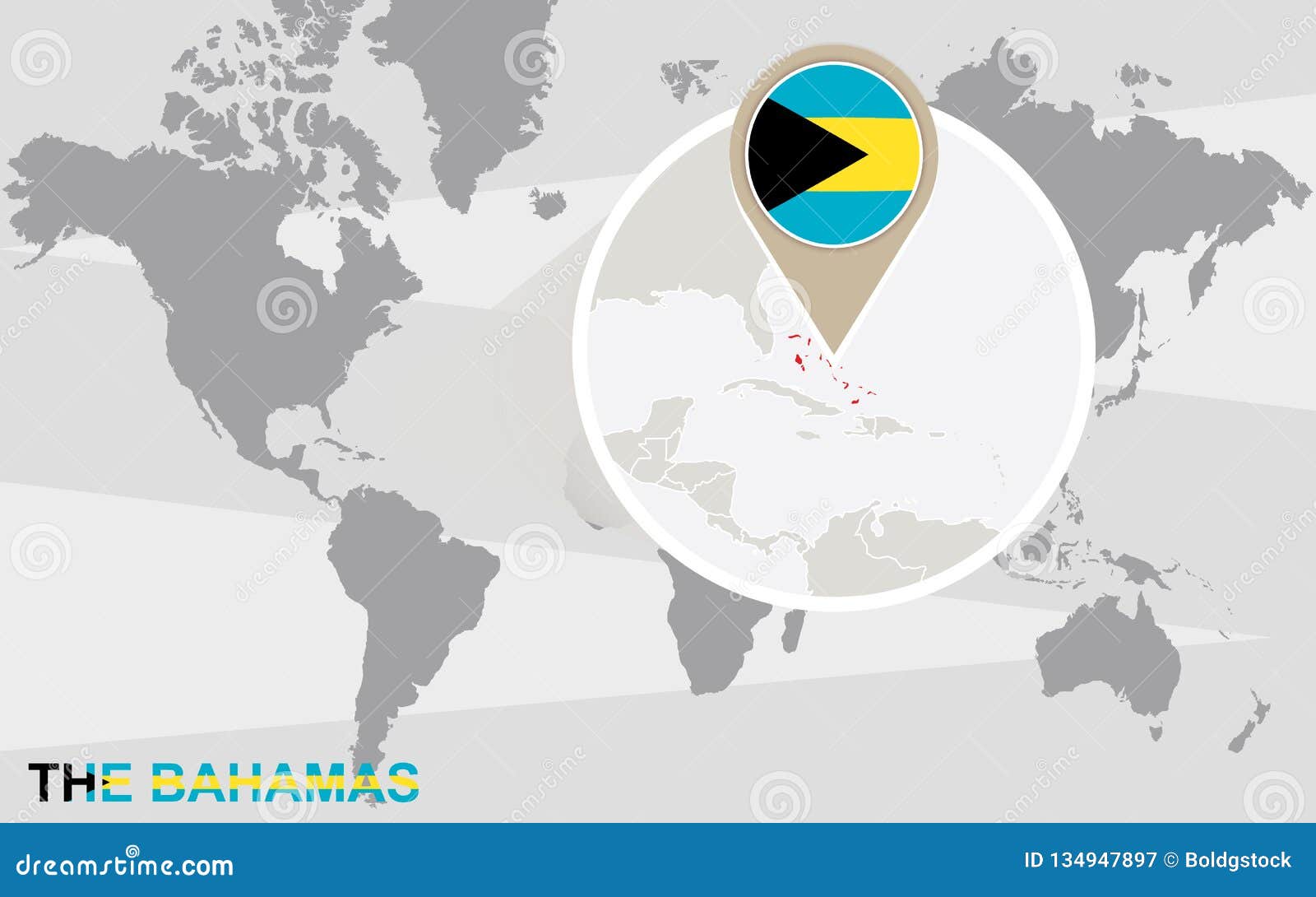 Mapa Do Mundo Com Ampliado O Bahamas Ilustração do Vetor - Ilustração ...