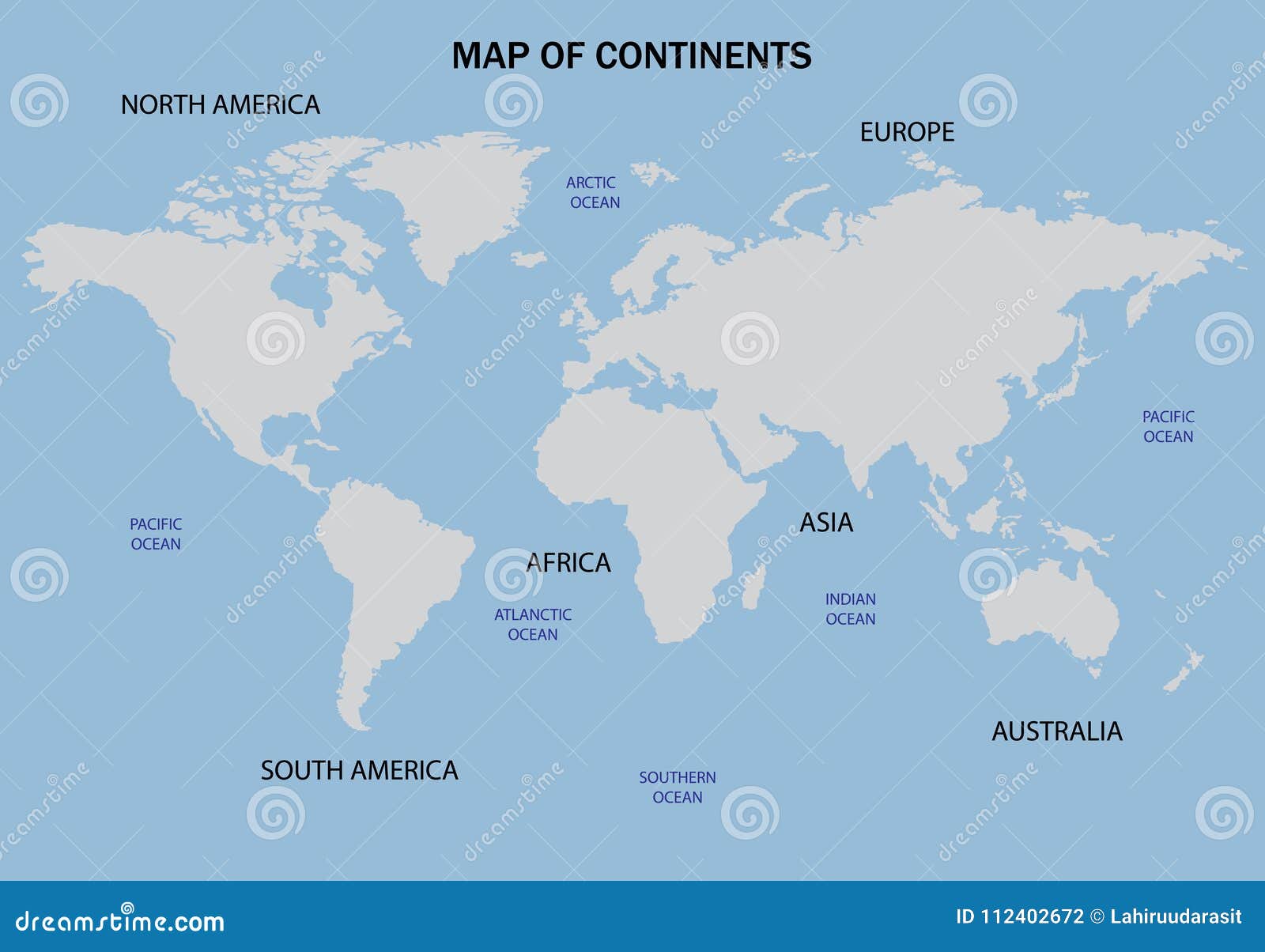 Mapa Do Mundo Com Continentes Ilustração do Vetor - Ilustração de ...