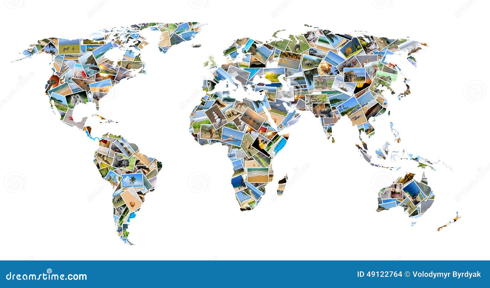 Mapa do mundo com fotos ilustração stock. Ilustração de terra - 49122764