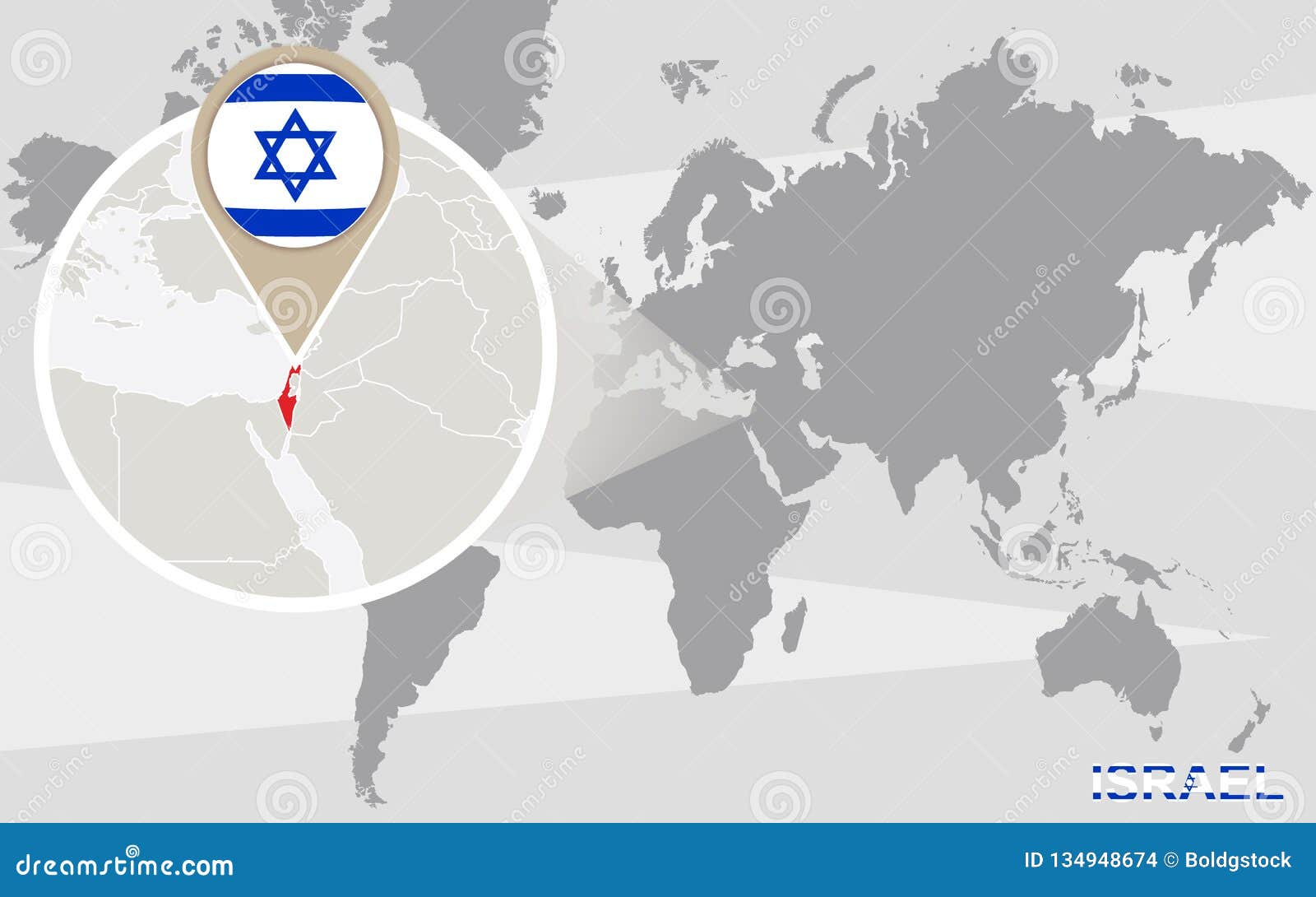Mapa Do Mundo Com Israel Ampliada Ilustração do Vetor - Ilustração de ...