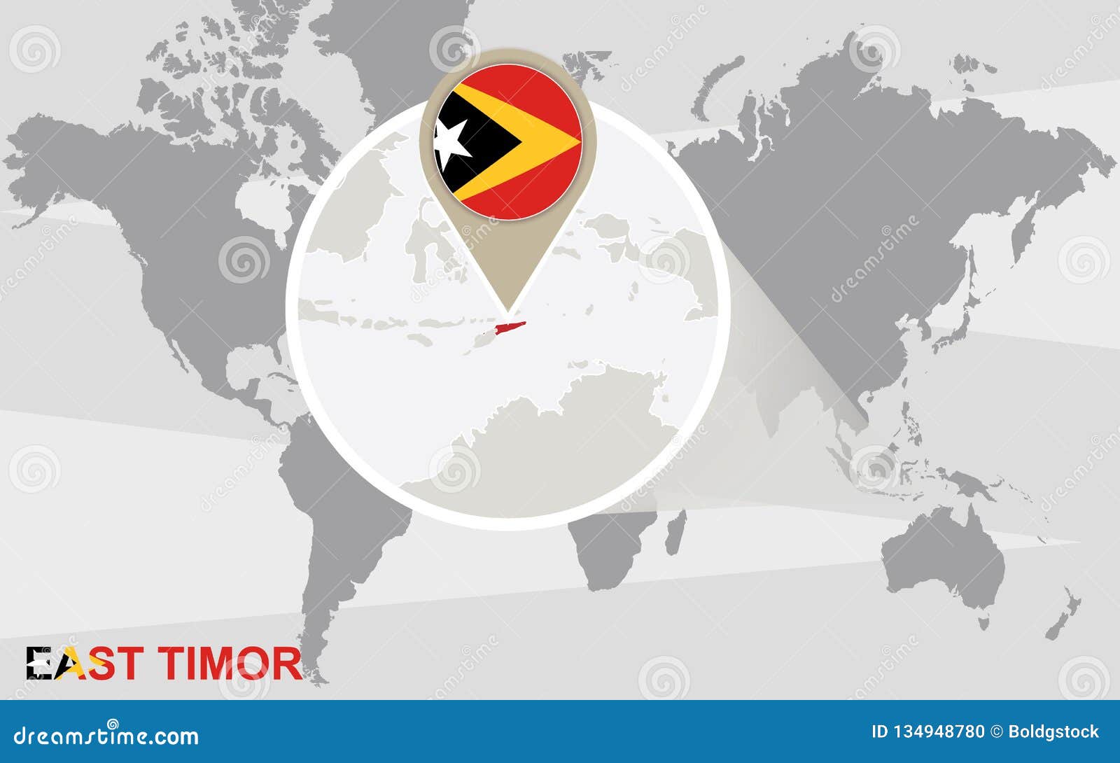 Mapa Do Mundo Com Timor-Leste Ampliado Ilustração do Vetor - Ilustração ...