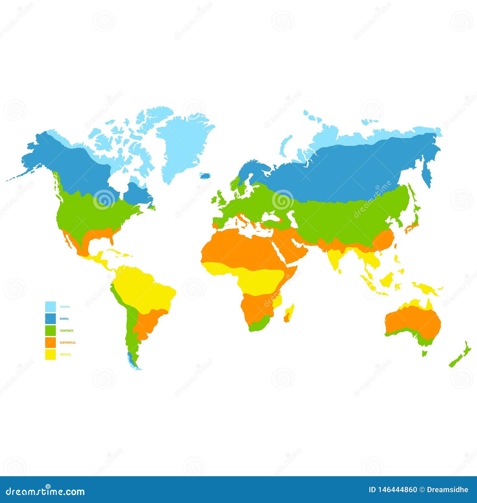 Mapa Do Mundo Com Zona De Clima Ilustração do Vetor - Ilustração de ...