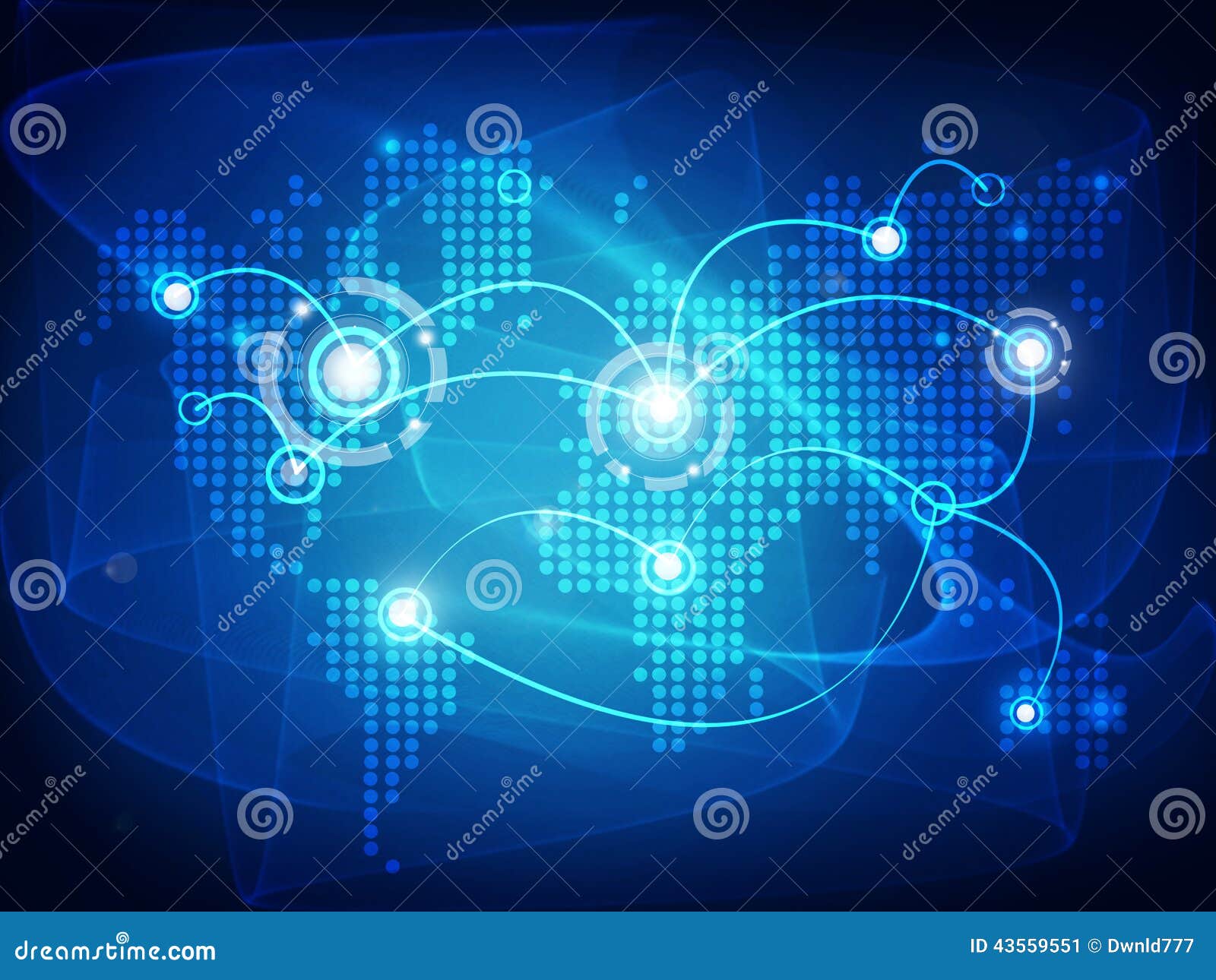 Mapa Do Mundo Conectado Com As Linhas Ilustração Stock - Ilustração de ...