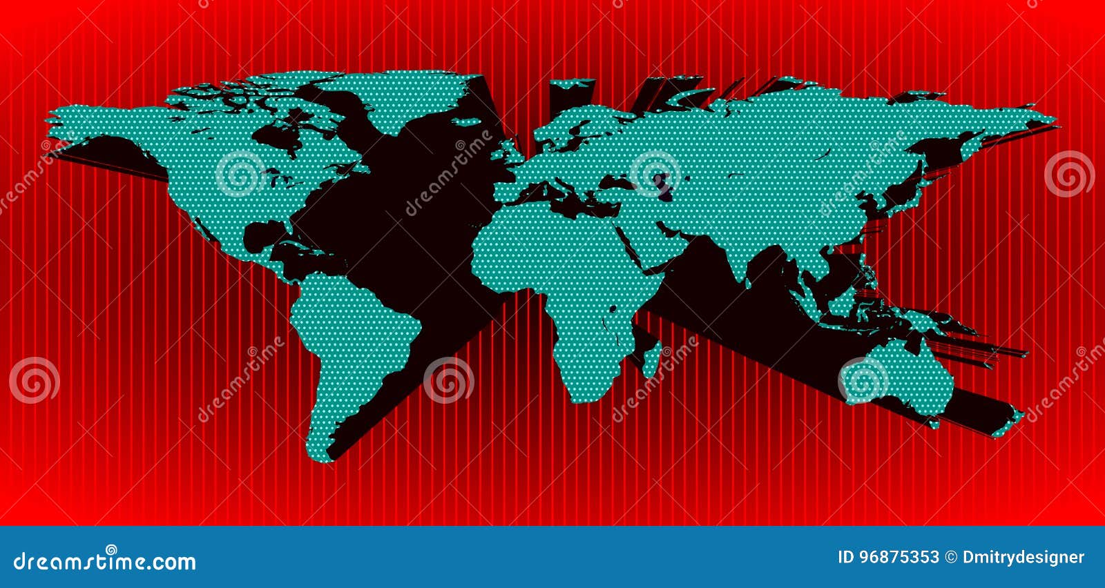 Mapa do mundo 3D no vetor ilustração do vetor. Ilustração de ...