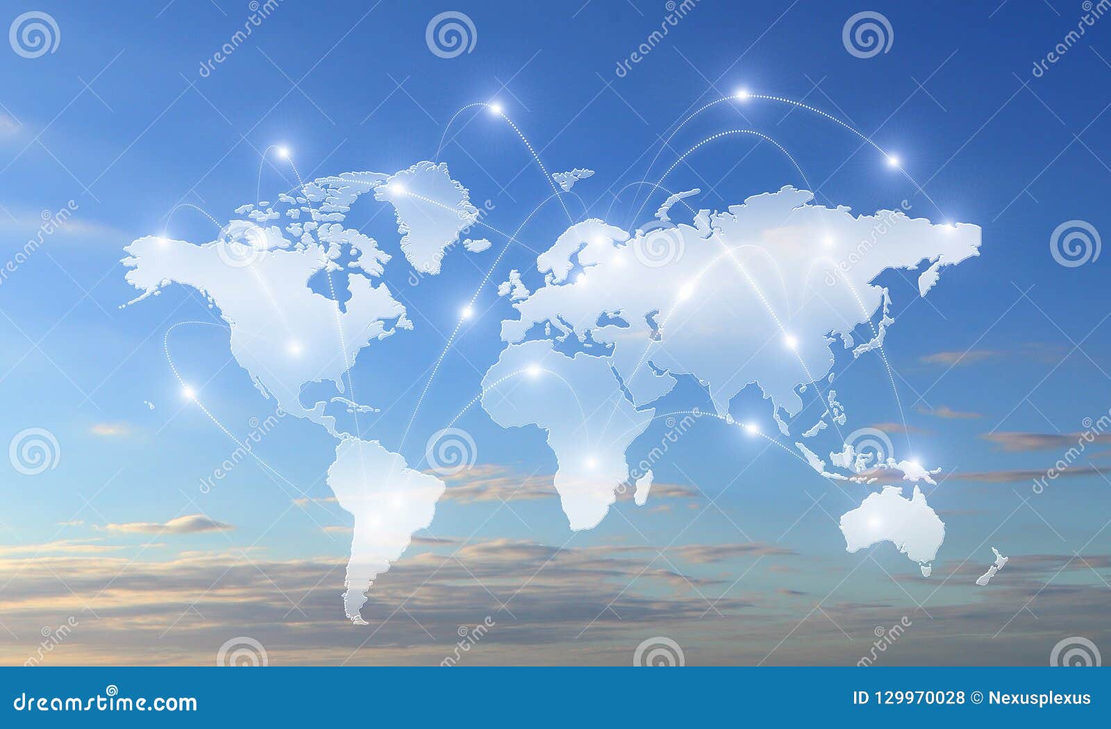 Mapa do mundo das nuvens ilustração stock. Ilustração de ambiente ...