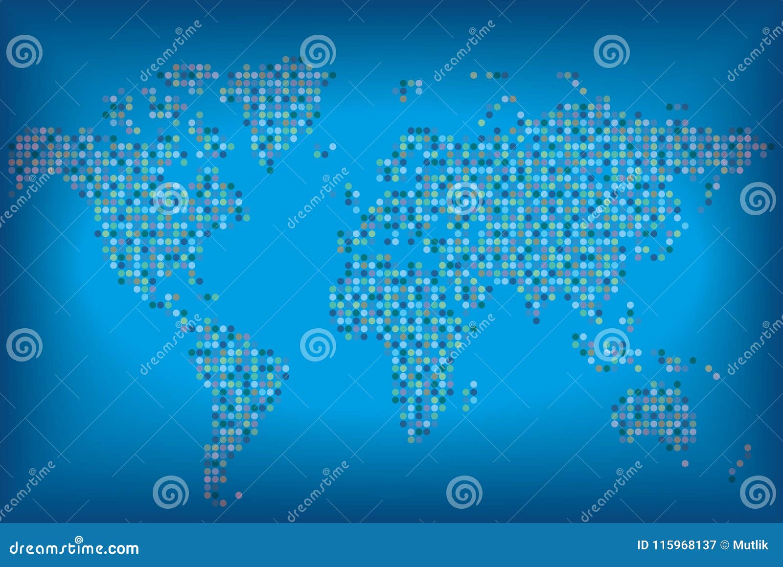 Mapa Do Mundo De Cores Diferentes Ilustração do Vetor - Ilustração de ...