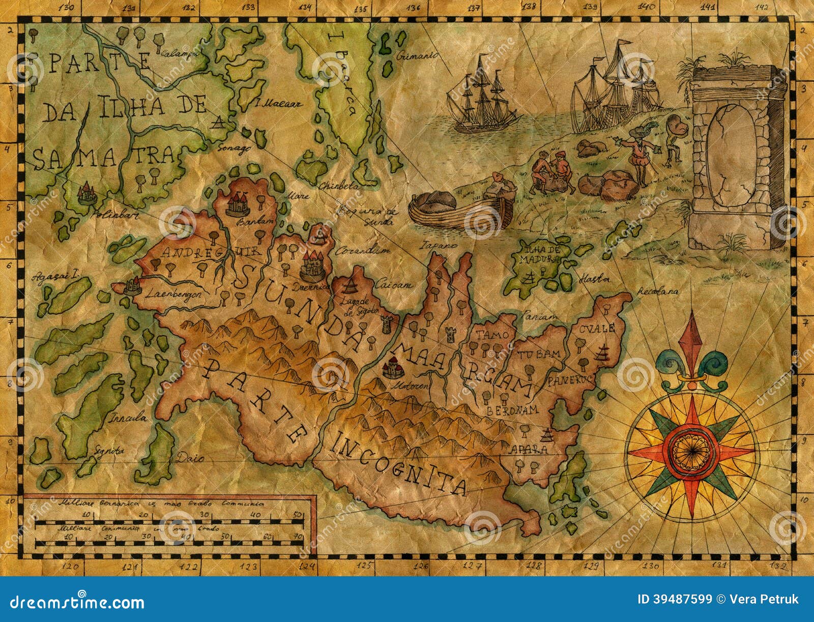 Mapa Do Mundo De Fantasia 3 Ilustração Stock - Ilustração de continente ...