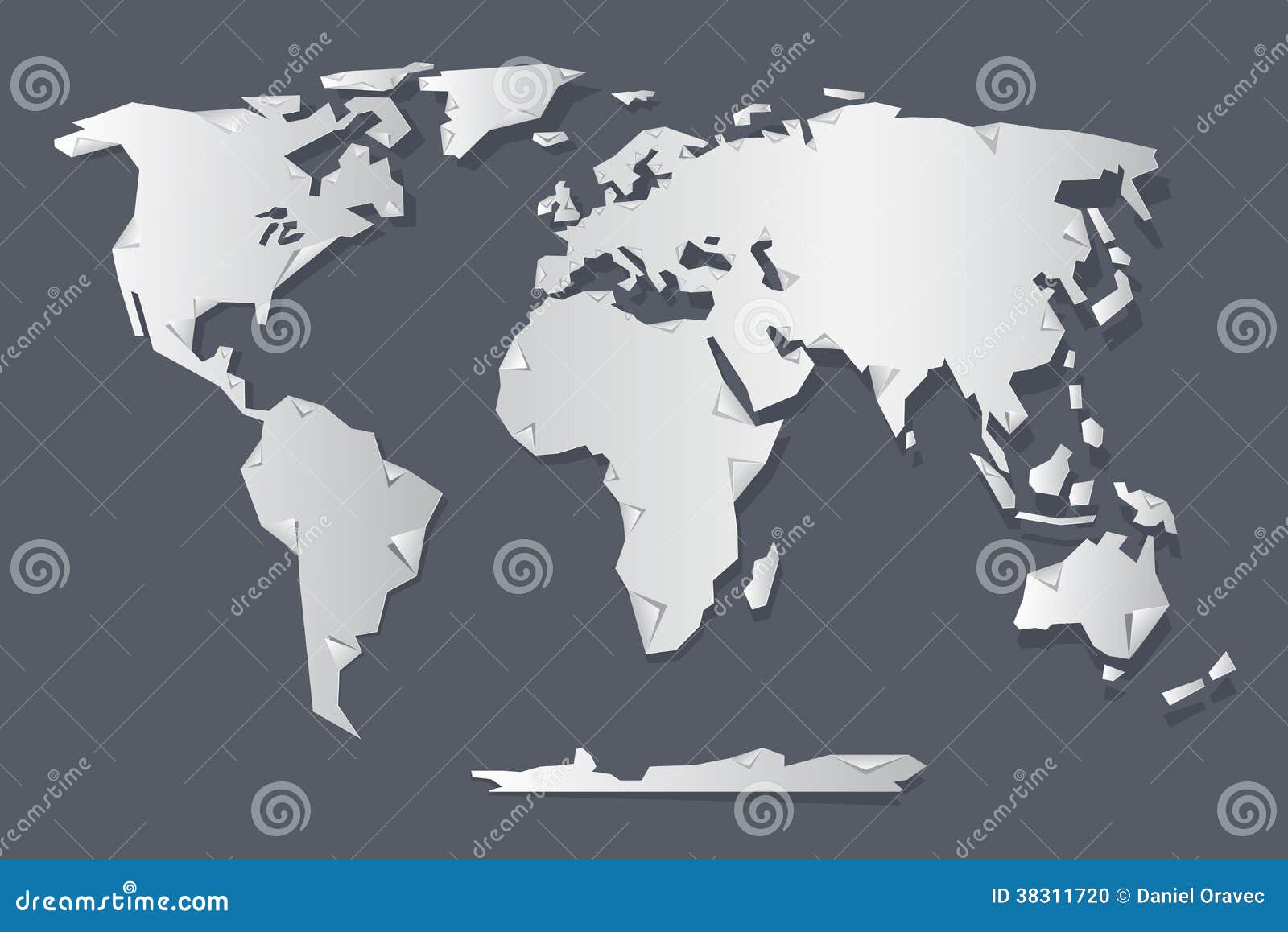 Mapa do mundo de papel ilustração do vetor. Ilustração de américa ...