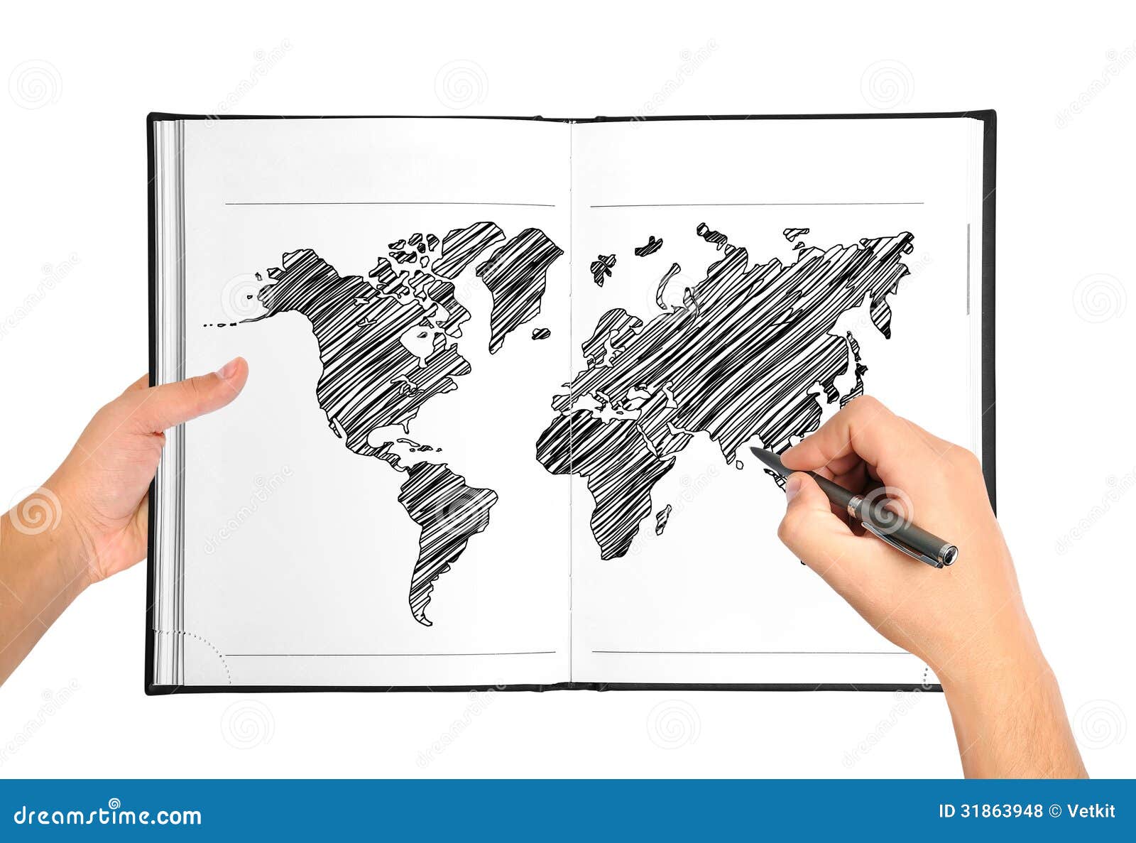 Mapa do mundo do desenho foto de stock. Imagem de lista - 31863948