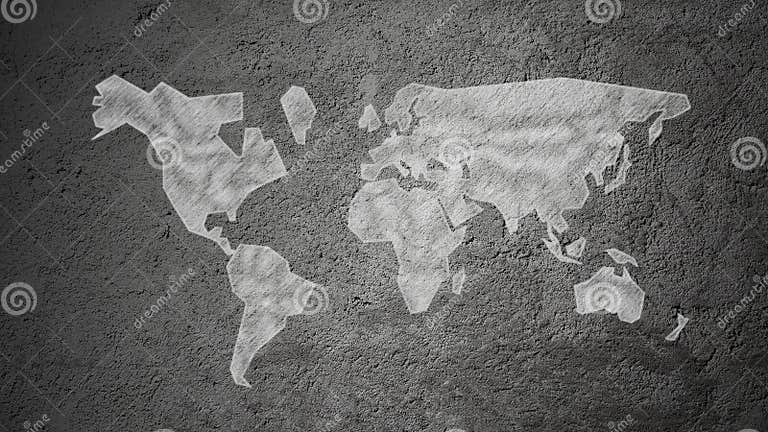 Mapa do mundo do giz ilustração stock. Ilustração de conceito - 61683596