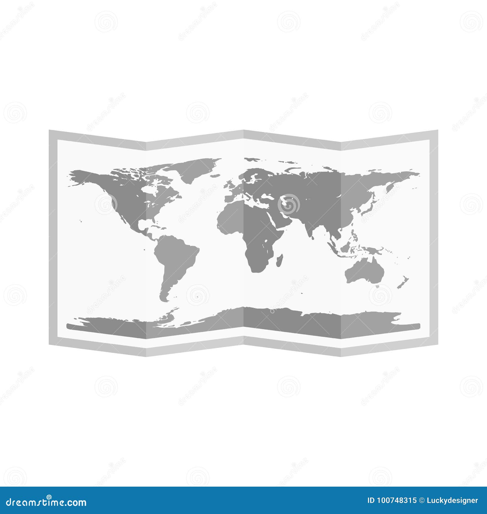 Mapa Do Mundo Dobrado Estilo Liso Vetor Ilustração do Vetor ...