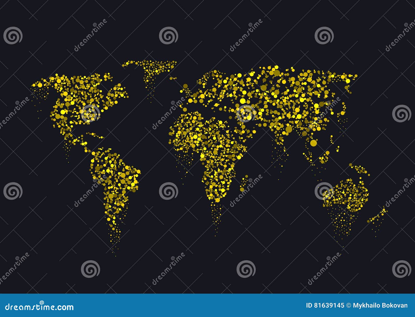 Mapa Do Mundo Dourado Dos Sparkles Ilustração do Vetor - Ilustração de ...