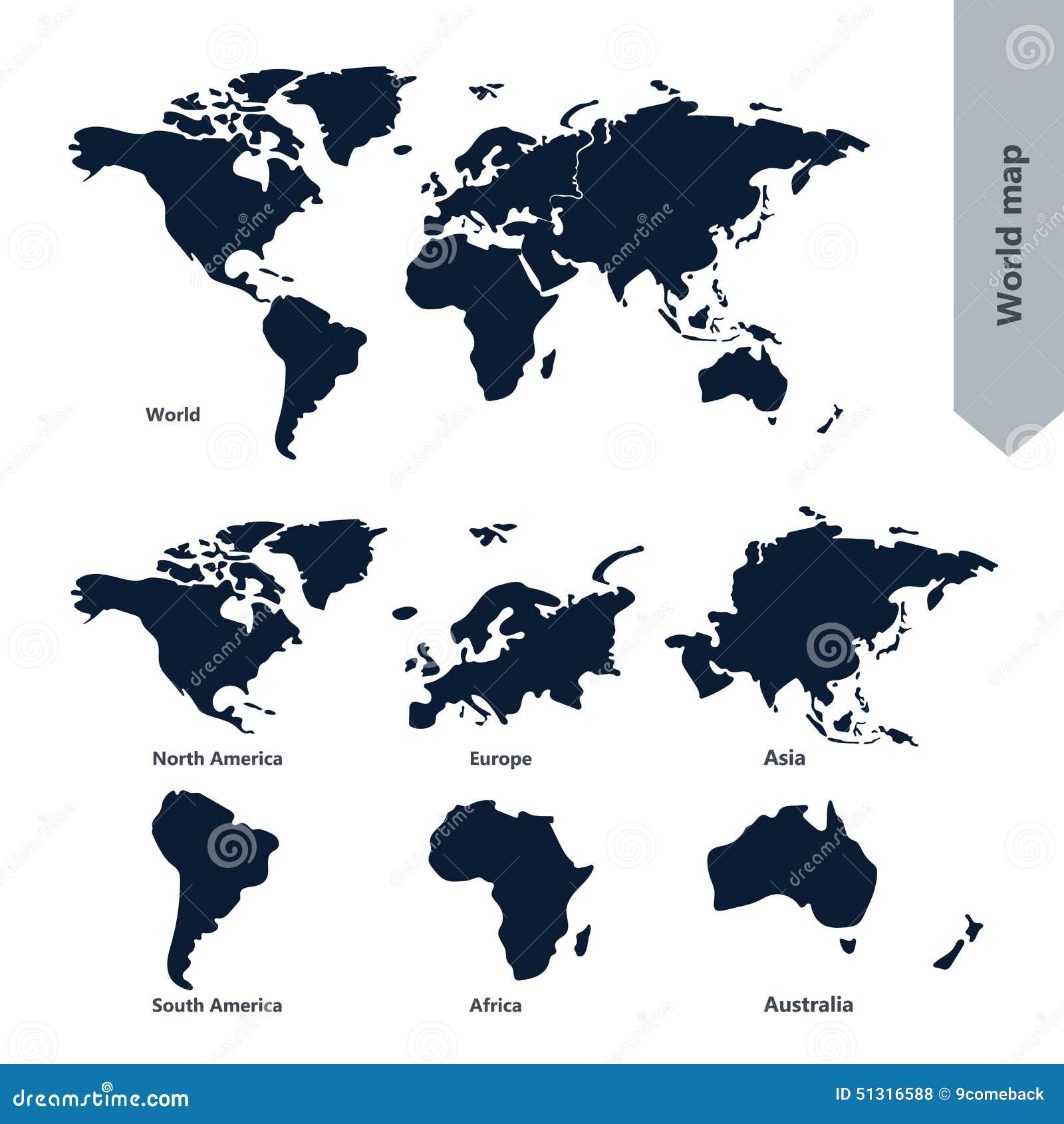 Mapa do mundo e continente ilustração do vetor. Ilustração de geografia ...