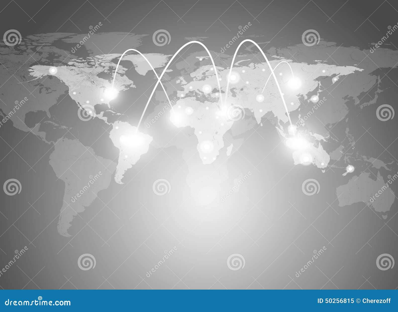 Mapa Do Mundo E Rede Com Linhas Ilustração Stock - Ilustração de ponto ...