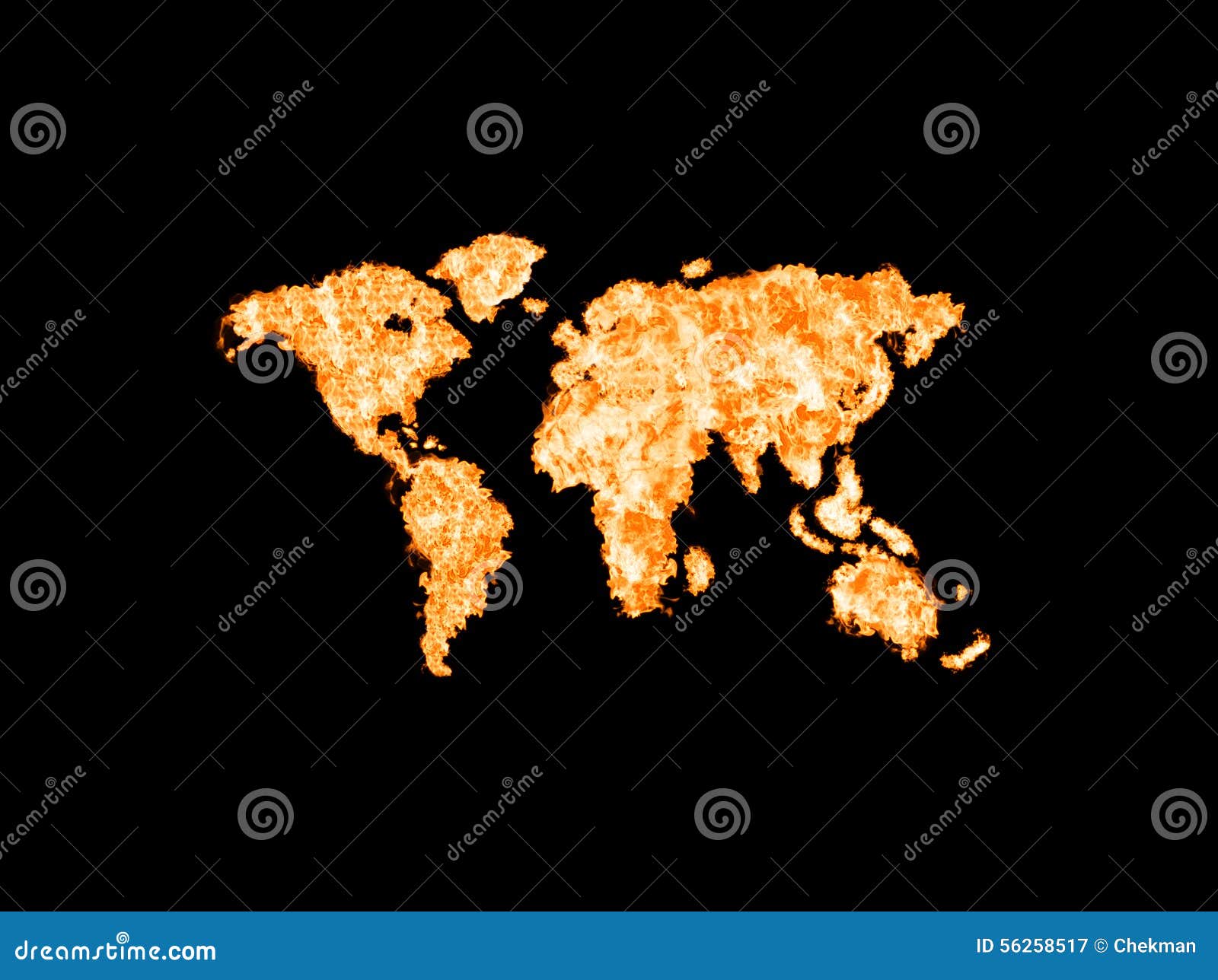 Mapa Do Mundo Ilustrado Do Fogo Ilustração Stock - Ilustração de ...