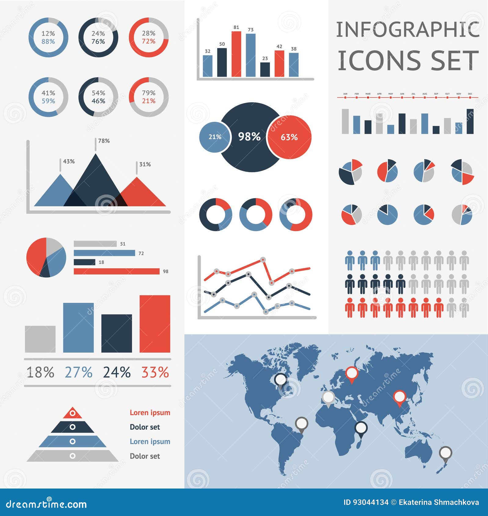 Mapa do mundo infographic ilustração do vetor. Ilustração de ...