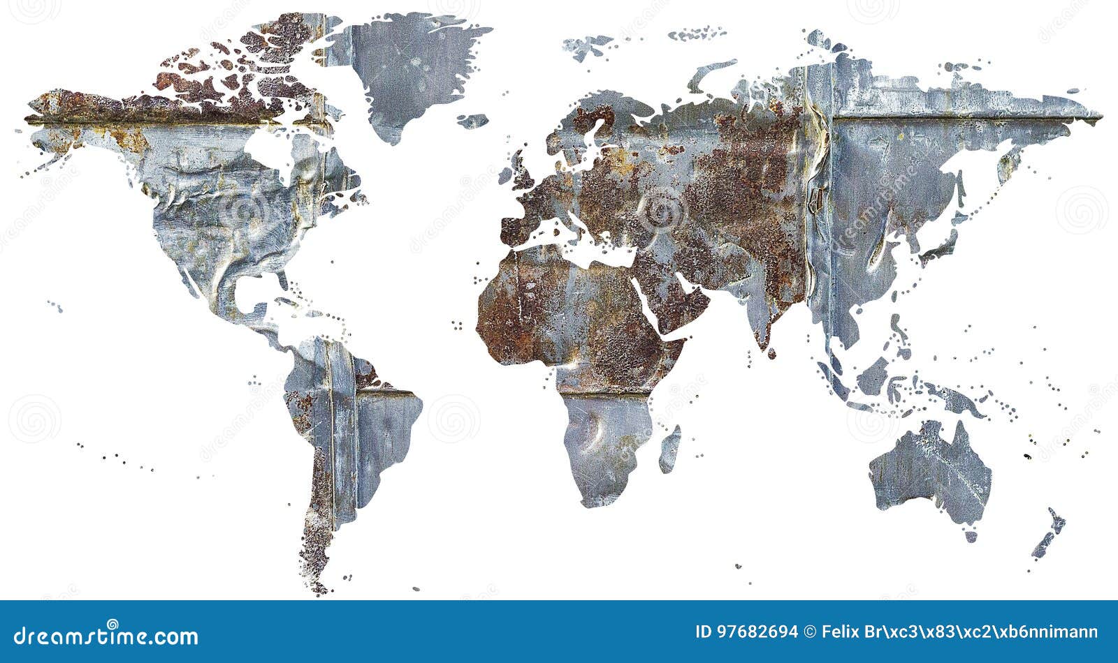 Mapa do mundo do metal ilustração stock. Ilustração de azul - 97682694