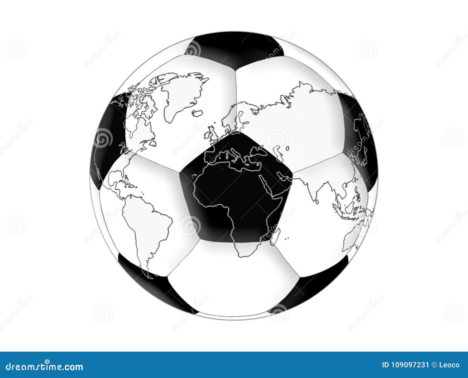 Mapa Do Mundo Na Bola De Futebol Ilustração Stock - Ilustração de globo ...