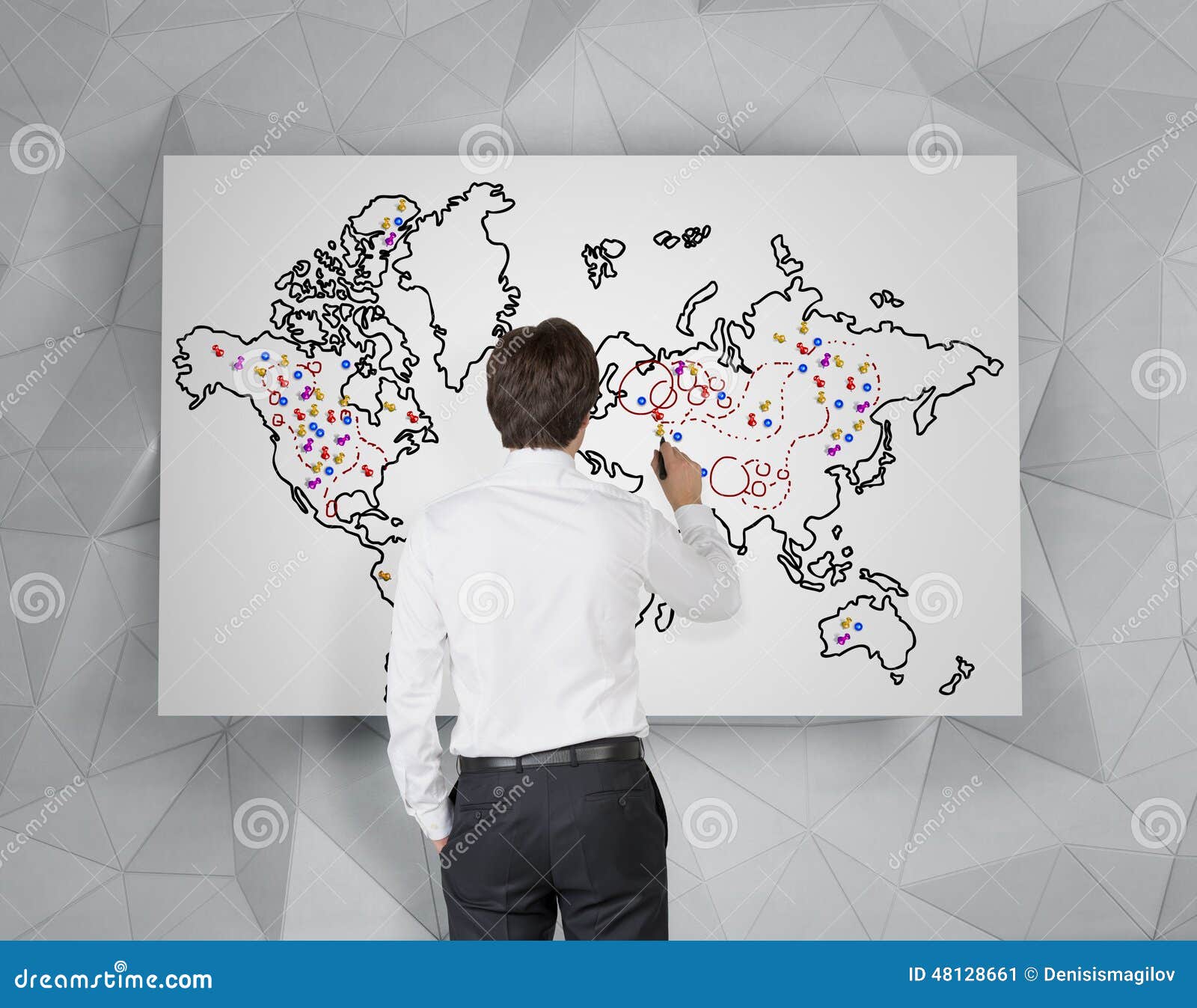Mapa do mundo no cartaz imagem de stock. Imagem de concreto - 48128661