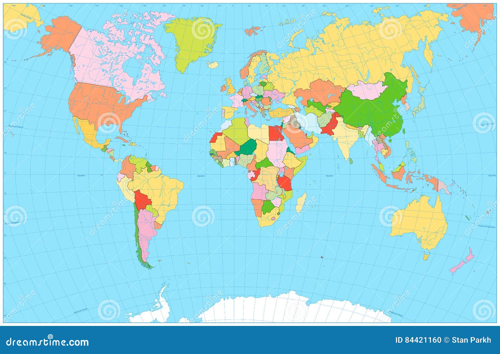 Mapa Do Mundo Político Vazio Ilustração do Vetor - Ilustração de texto ...