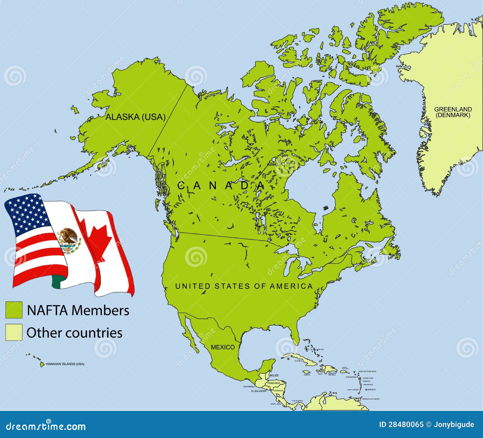 Mapa do NAFTA ilustração stock. Ilustração de central - 28480065