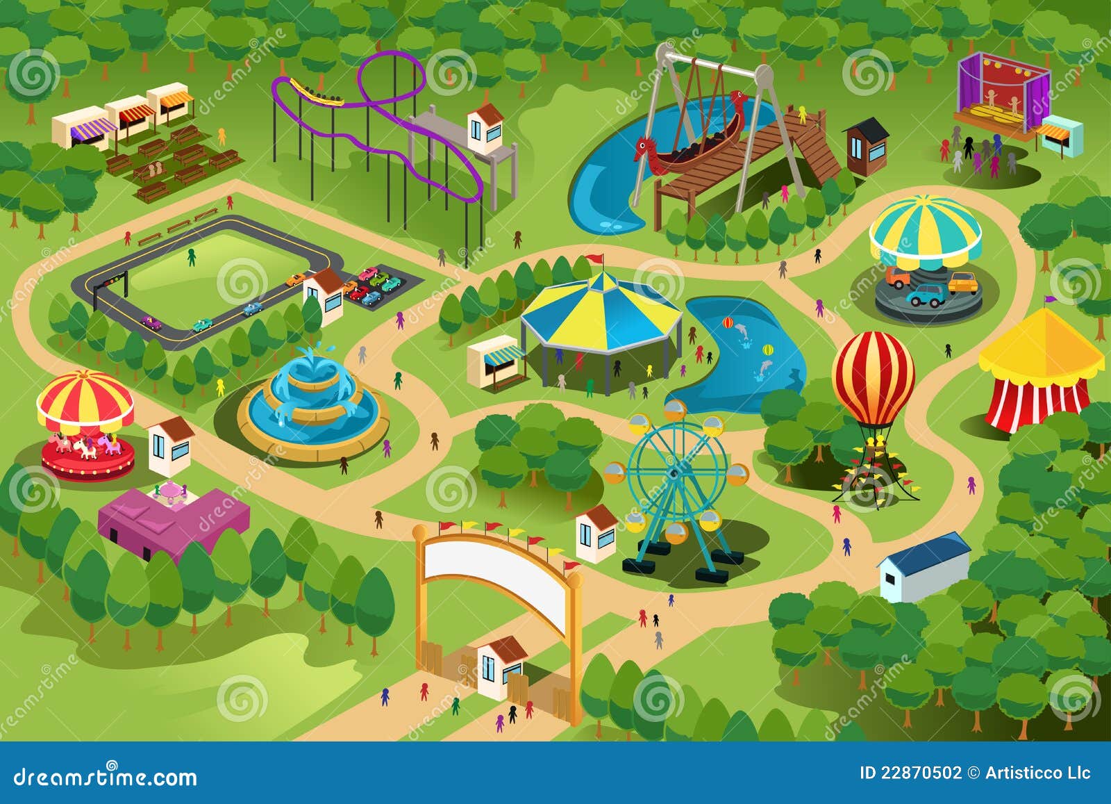 Mapa Do Parque De Diversões Fotografia de Stock - Imagem: 22870502