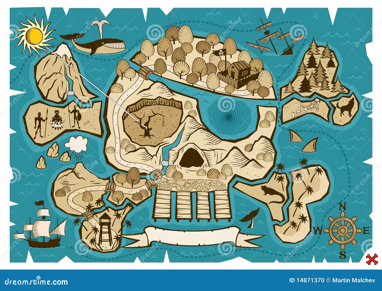 Mapa Do Tesouro Foto de Stock - Imagem: 14871370