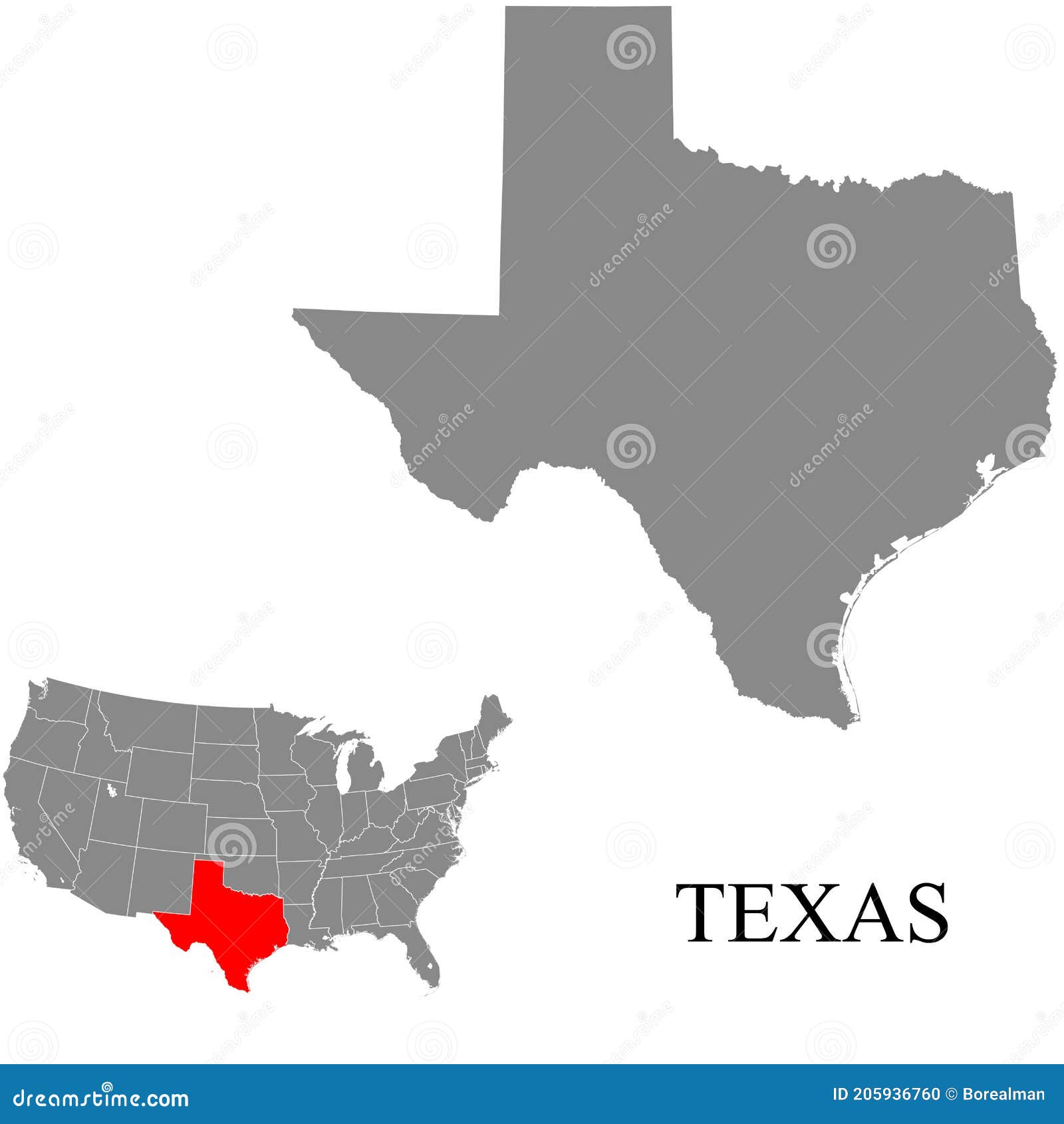 Mapa do texas ilustração do vetor. Ilustração de silhueta - 205936760