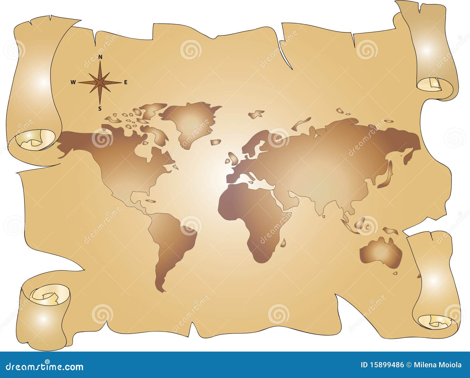 Mapa do Velho Mundo ilustração stock. Ilustração de secado - 15899486