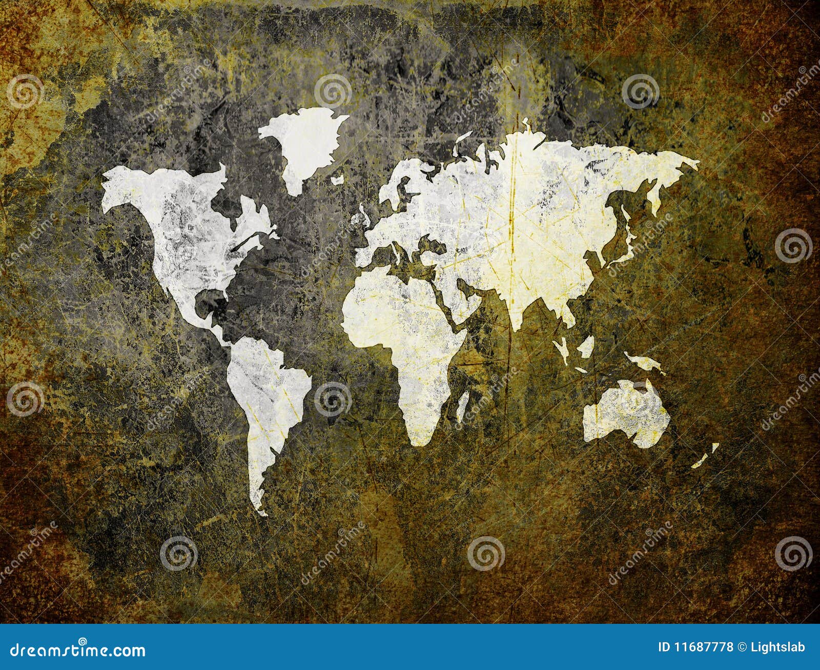 Mapa Do Velho Mundo No Papel Retro Ilustração Stock - Ilustração de ...