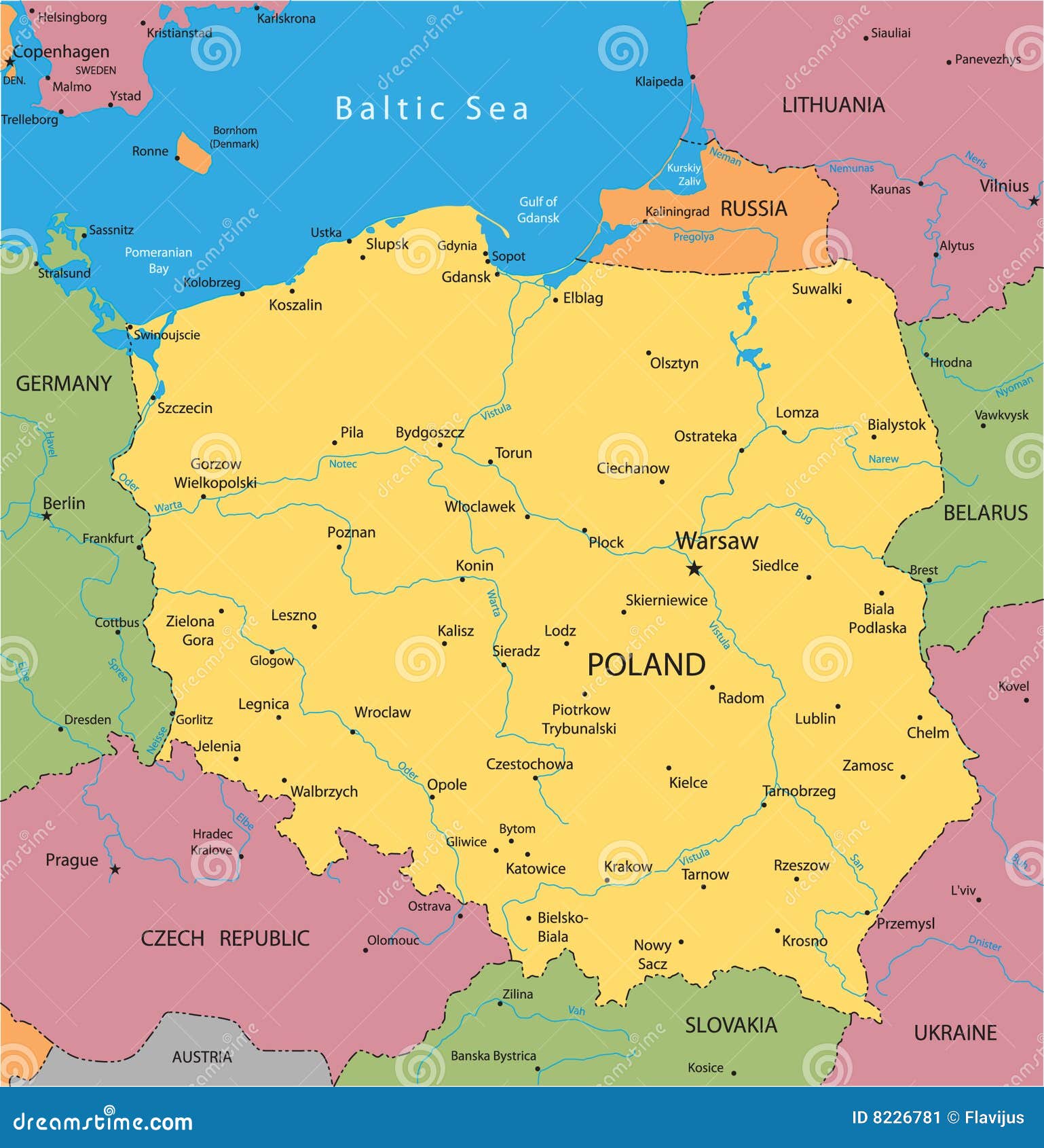 Mapa do vetor de Poland ilustração do vetor. Ilustração de mapa - 8226781