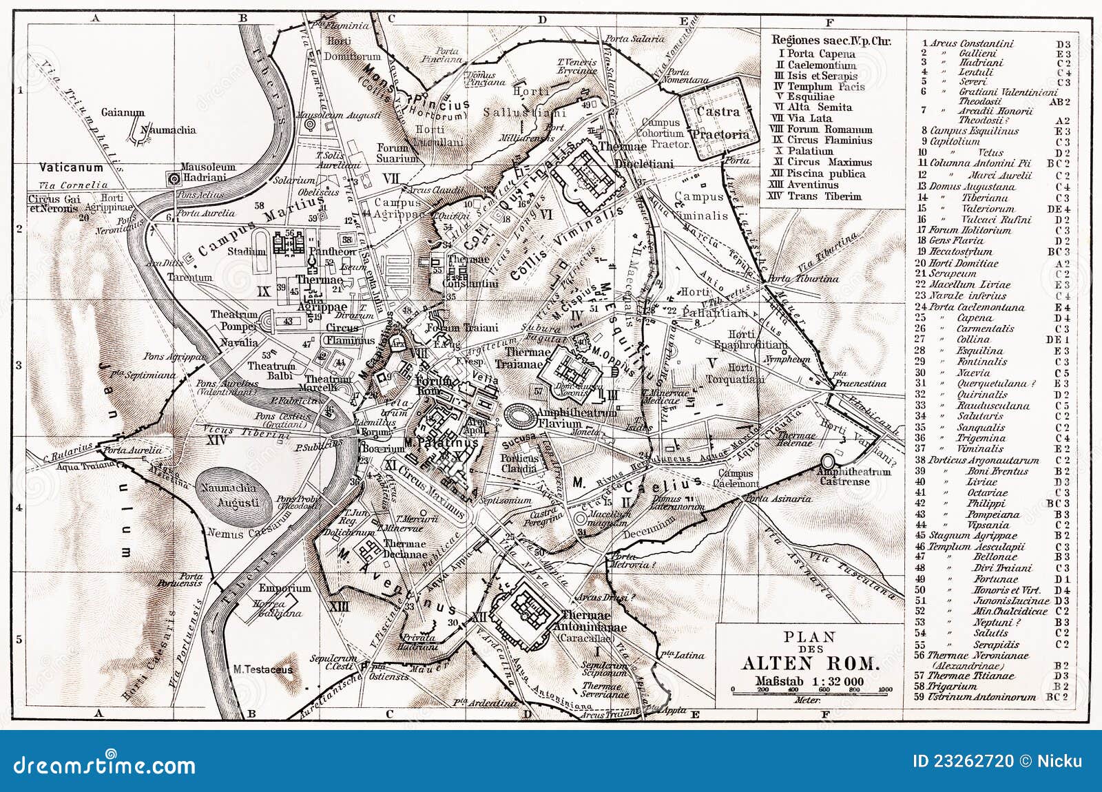 Mapa Do Vintage De Roma Antiga Foto de Stock - Imagem de império ...