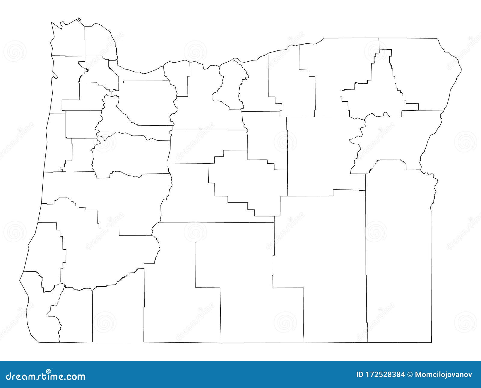Mapa Dos Condados Do Estado De Oregon Dos Eua Ilustração do Vetor ...