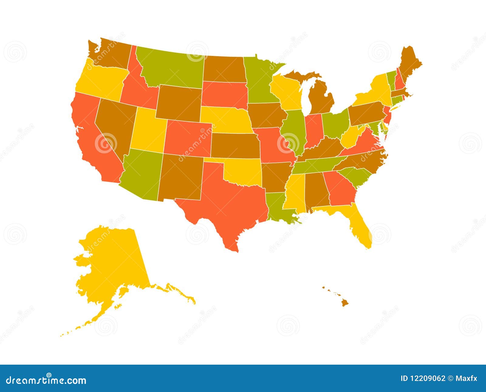 Mapa dos E.U. ilustração do vetor. Ilustração de estados - 12209062