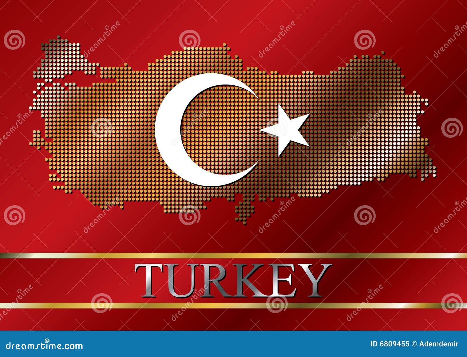 Mapa E Bandeira Turcos Pontilhados Ilustração do Vetor - Ilustração de ...