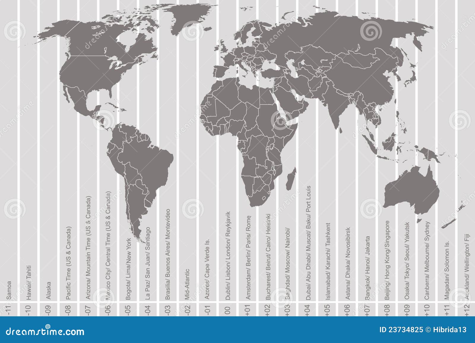 Mapa E Fusos Horários De Mundo Ilustração do Vetor - Ilustração de ...